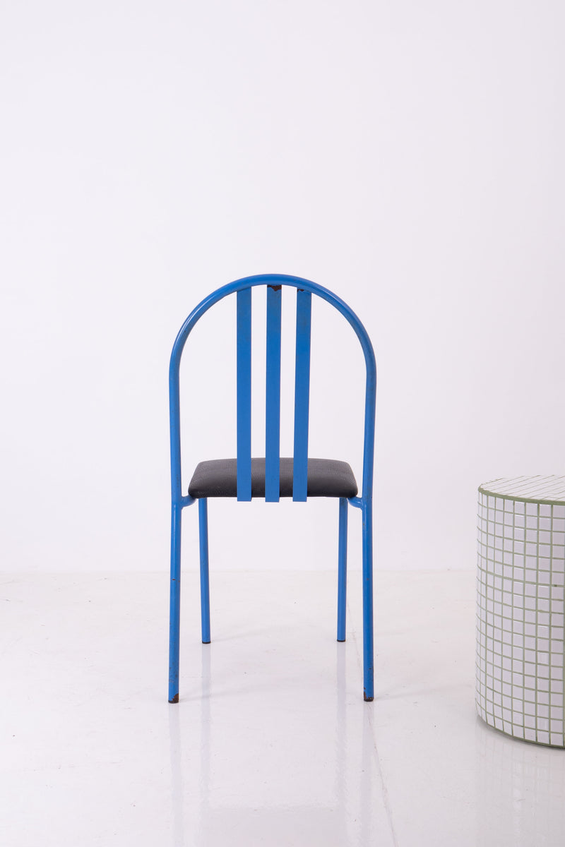 Blue Metal Stacking Dining Chair – everythingbutthedog